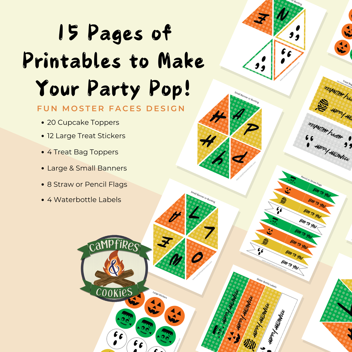 Monster Madness Halloween Party Decoration Kit Printable – Campfires ...